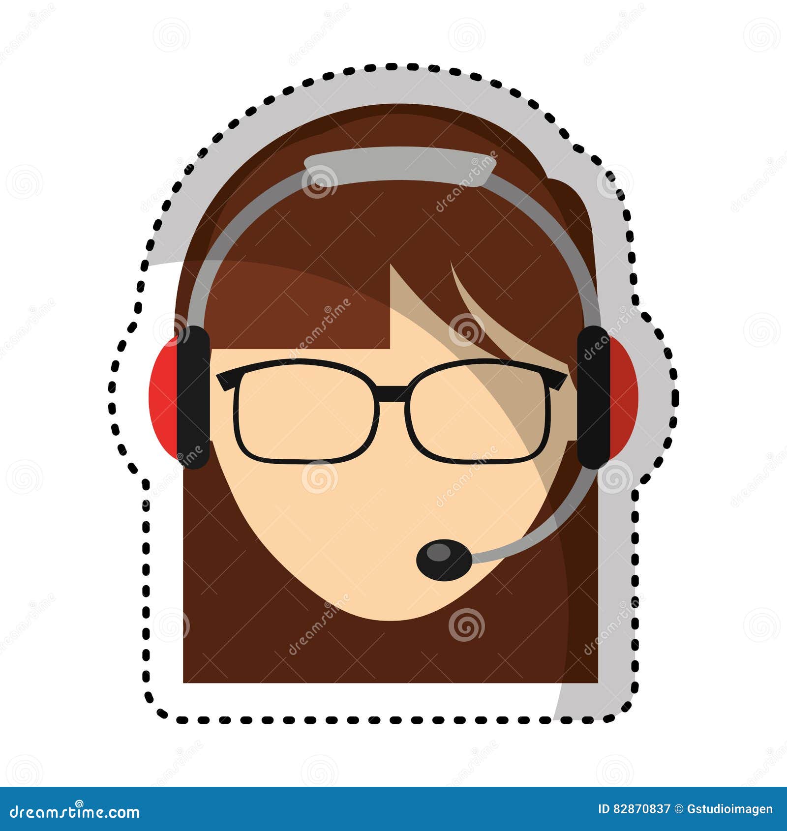 Customer Service Agent Avatar Stock Illustration - Illustration of ...