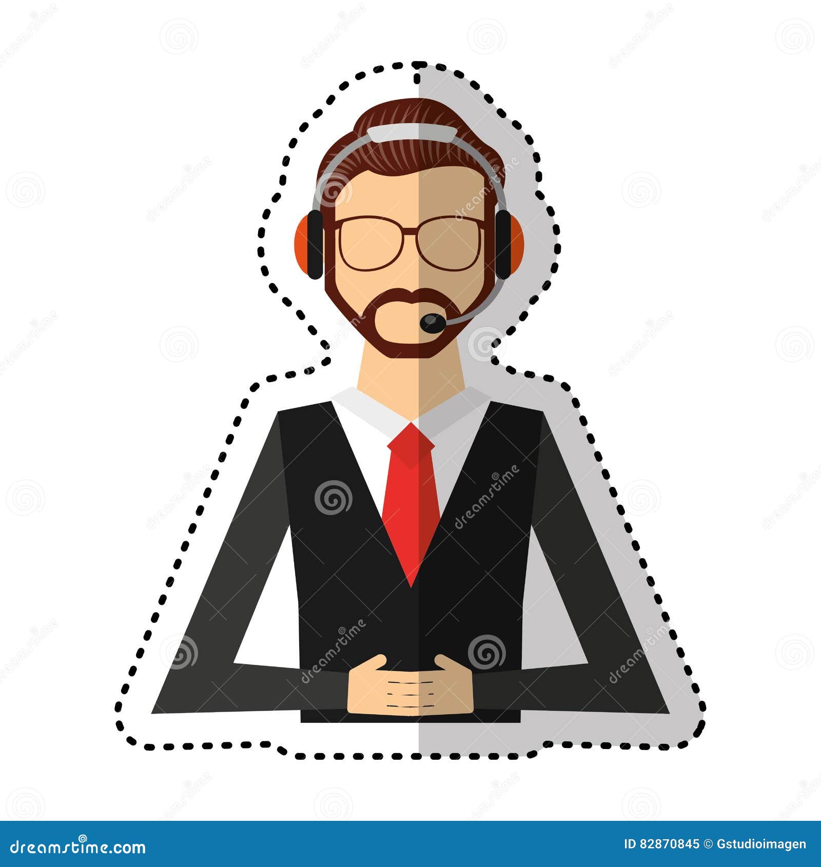 Customer Service Agent Avatar Stock Illustration - Illustration of ...