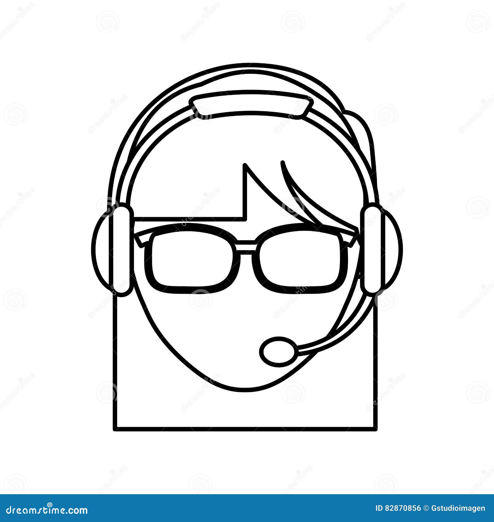 Customer Service Agent Avatar Stock Illustration - Illustration of ...