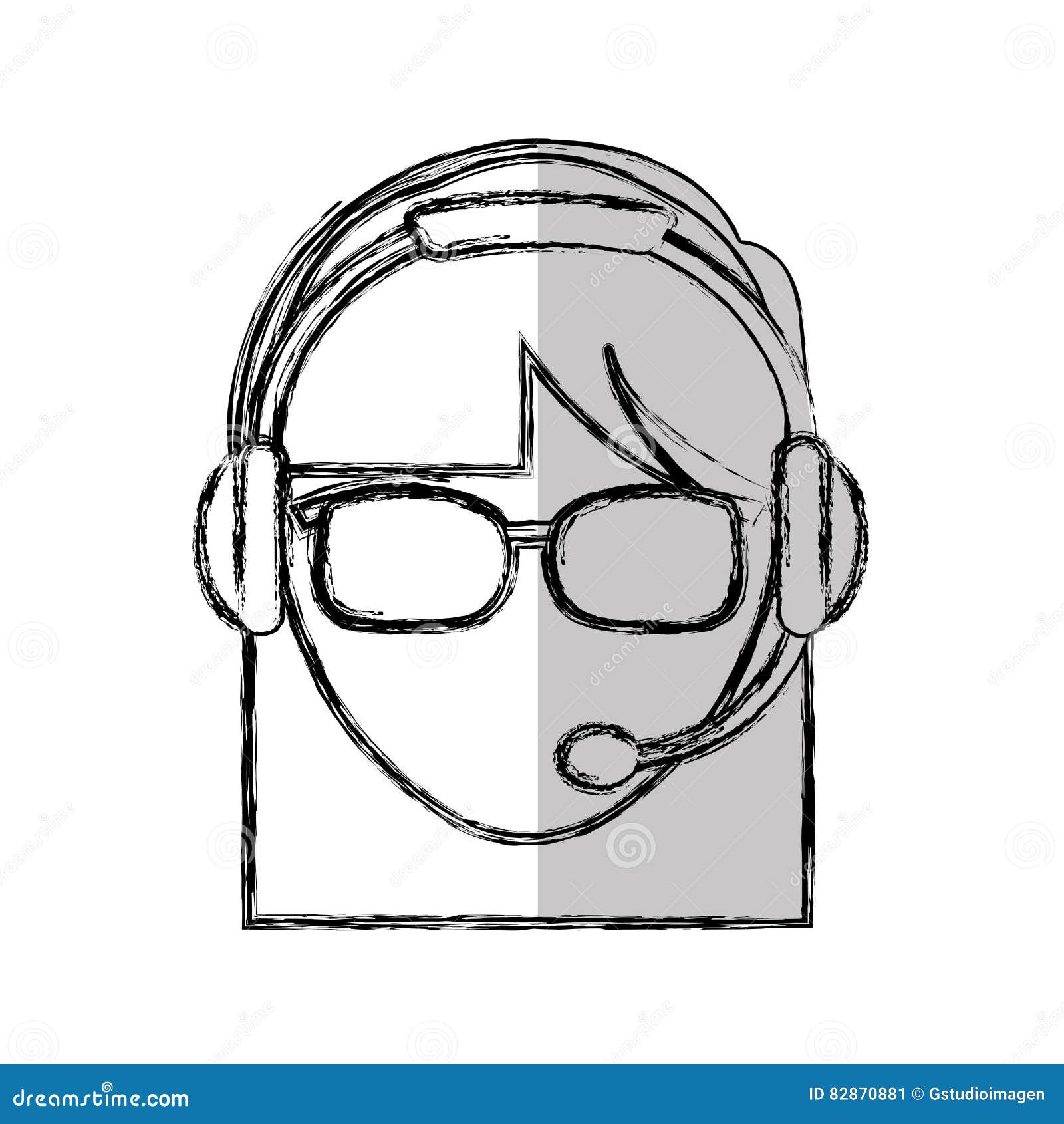 Customer Service Agent Avatar Stock Illustration - Illustration of ...