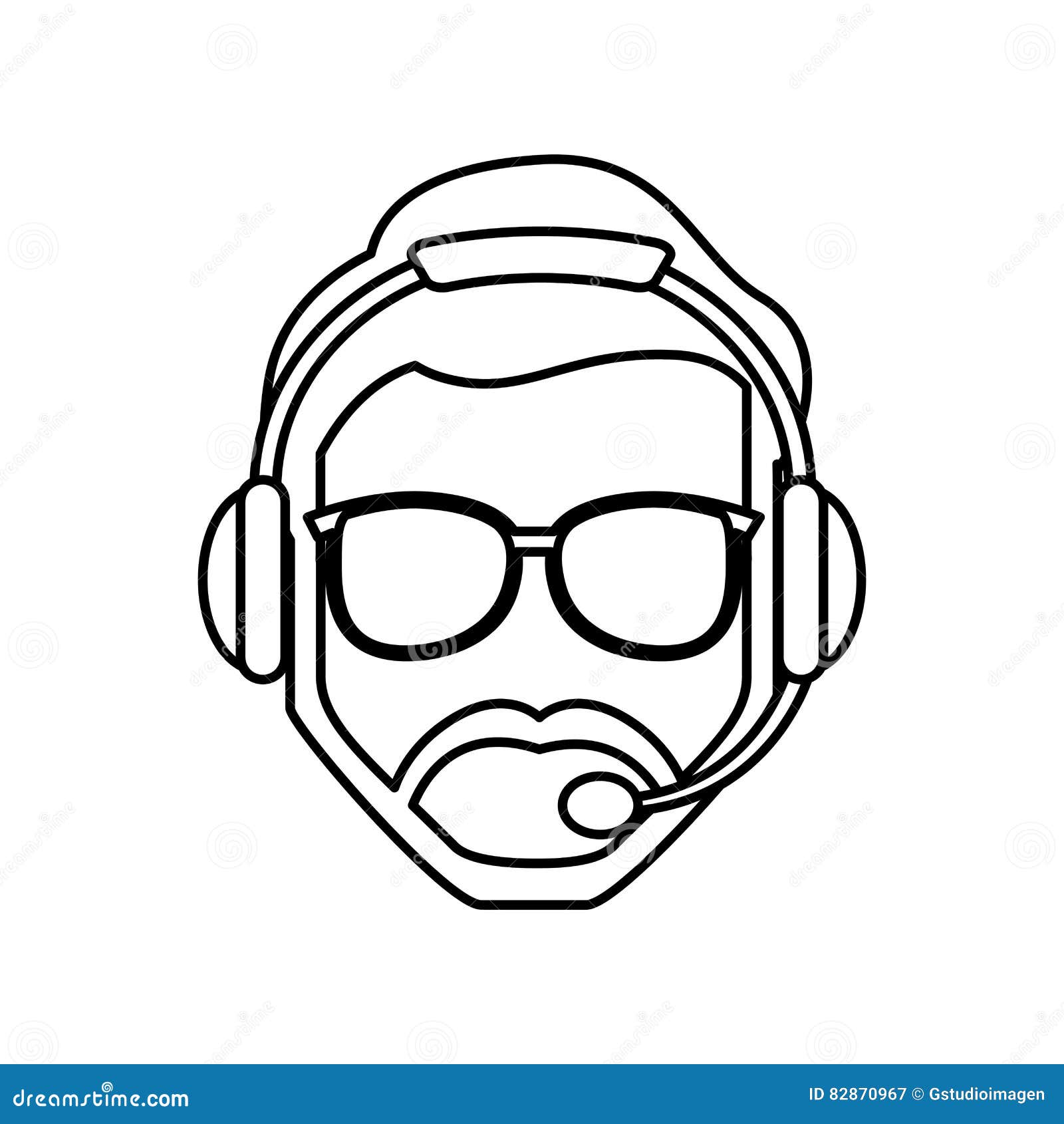 Customer Service Agent Avatar Stock Illustration - Illustration of ...