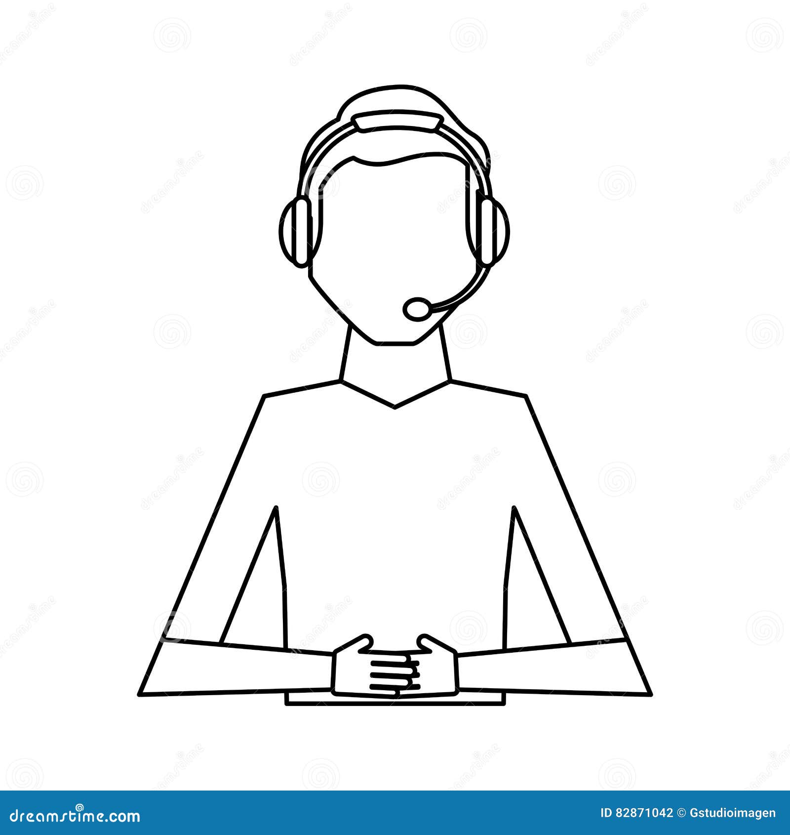 Customer Service Agent Avatar Stock Illustration - Illustration of sign ...
