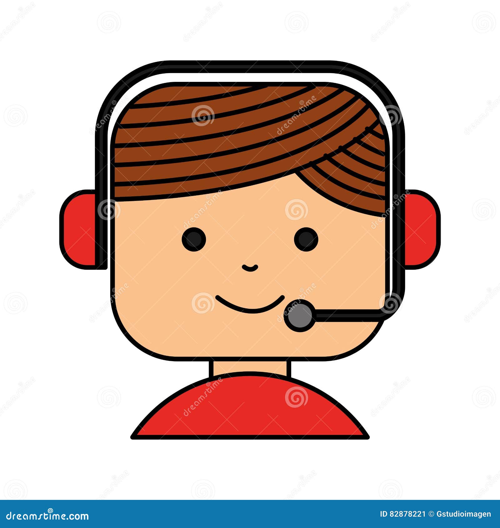 Customer Service Agent Avatar Stock Illustration - Illustration of ...