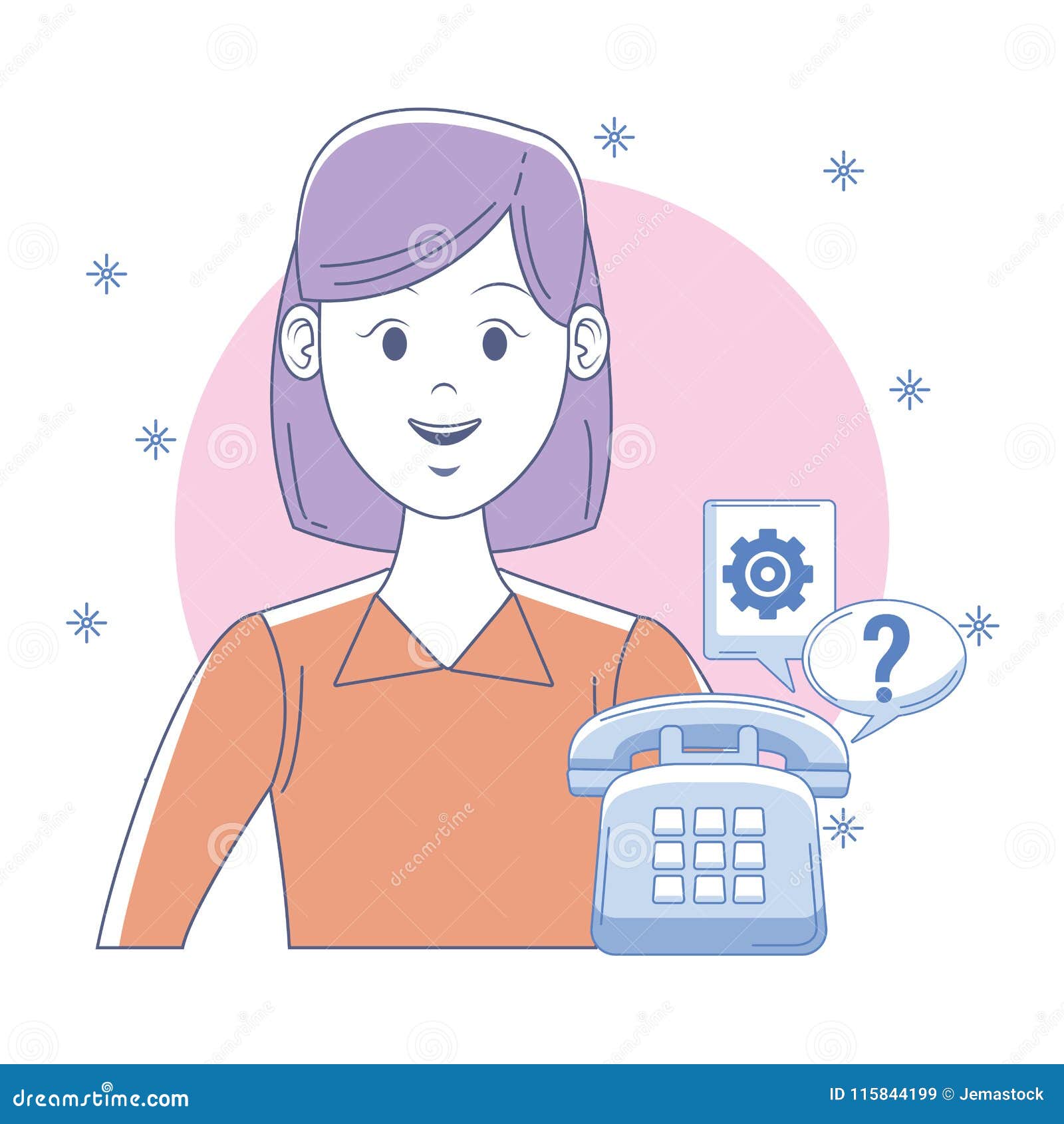 Customer service agent stock vector. Illustration of graphic - 115844199