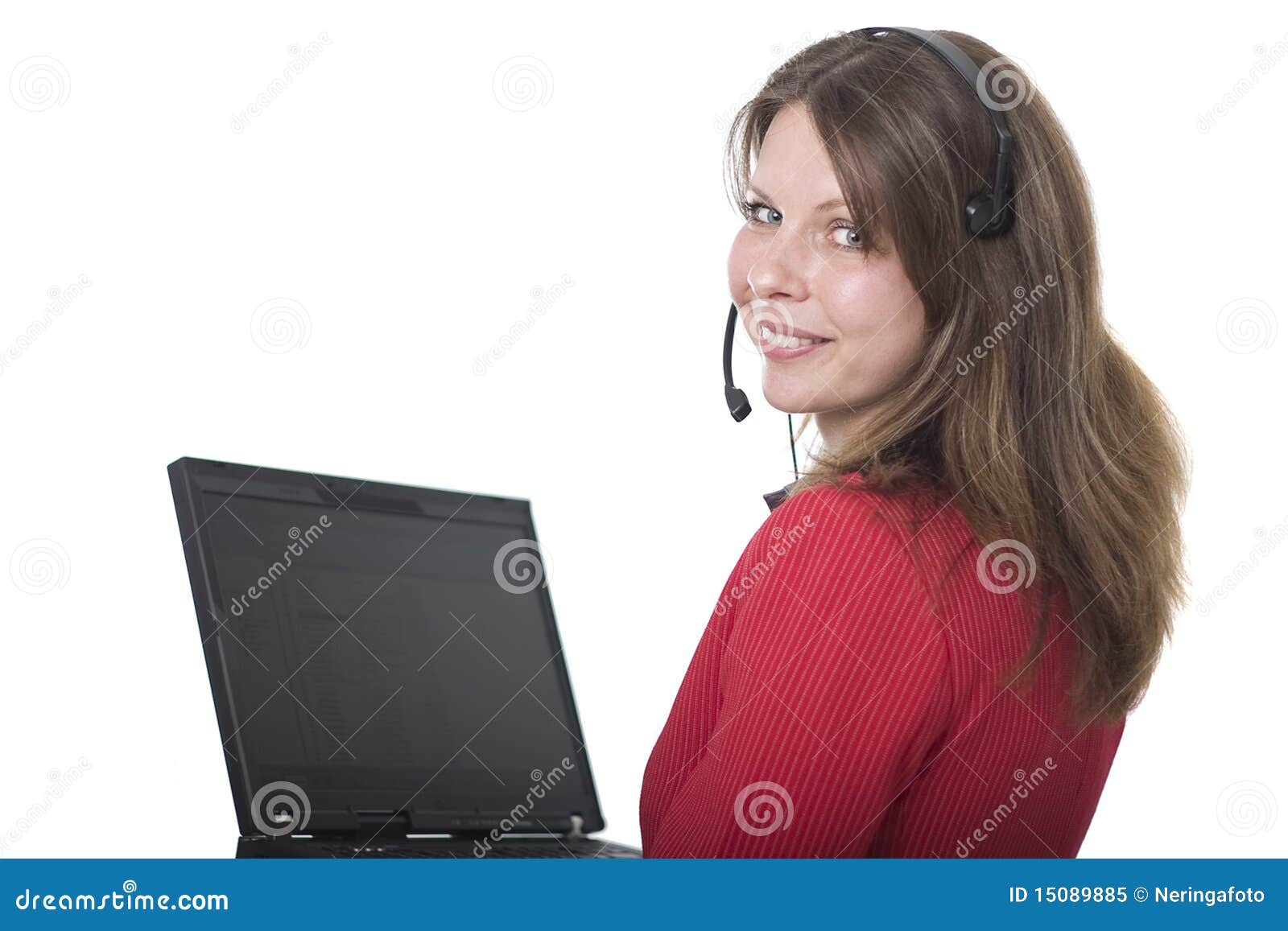 Customer Service Agent with Headphone Stock Image - Image of beautiful ...