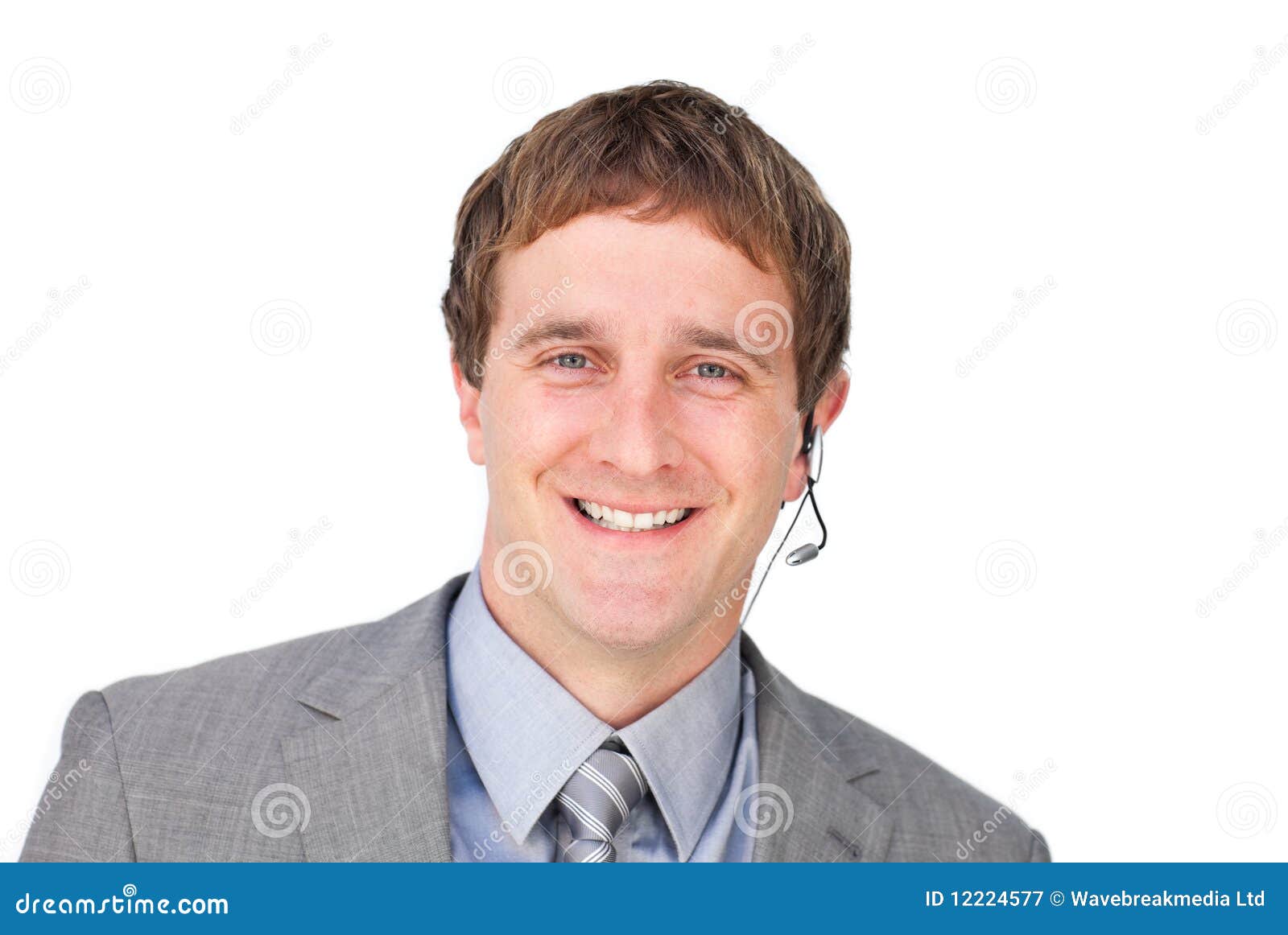 Customer Service Agent with Headset on Stock Image - Image of beautiful ...