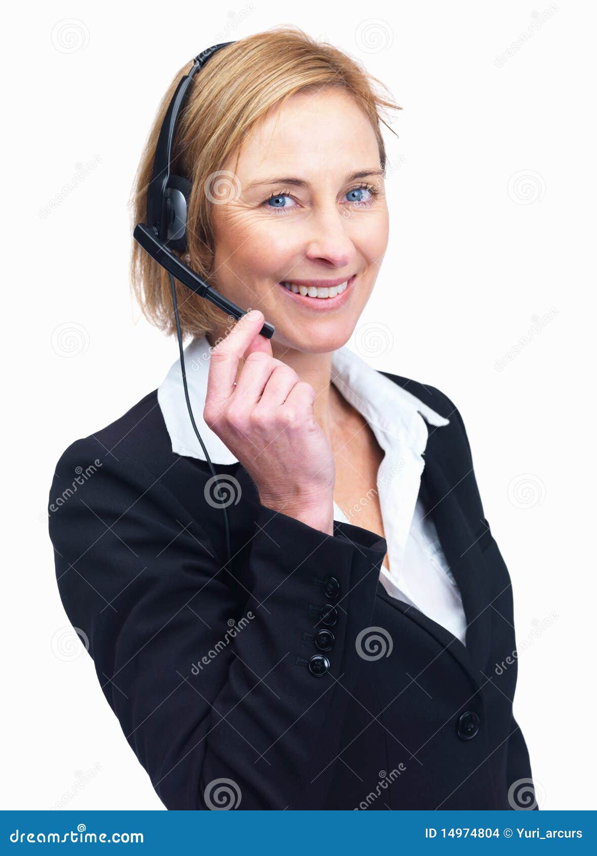 Customer Service Agent with Headset Stock Photo - Image of helpdesk ...