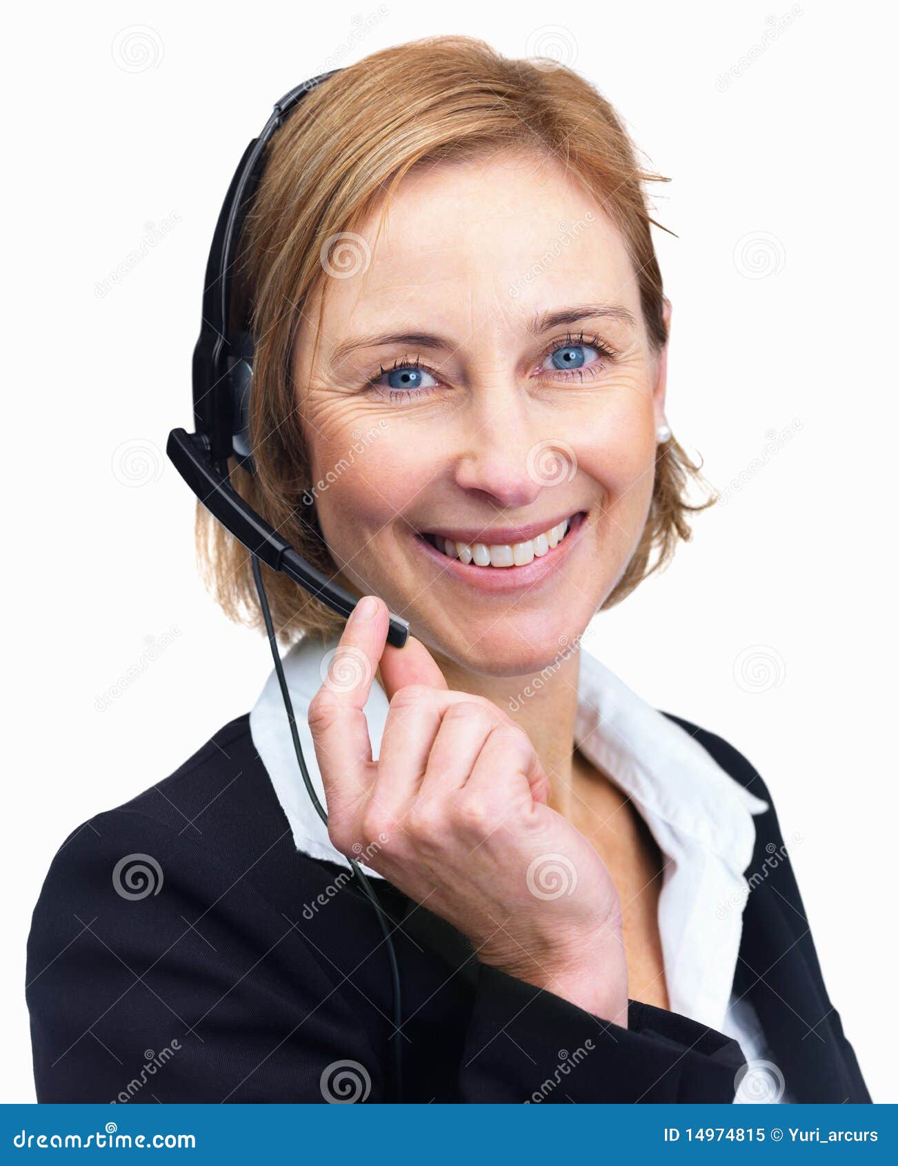 Customer Service Agent with Headset Stock Image - Image of adult ...