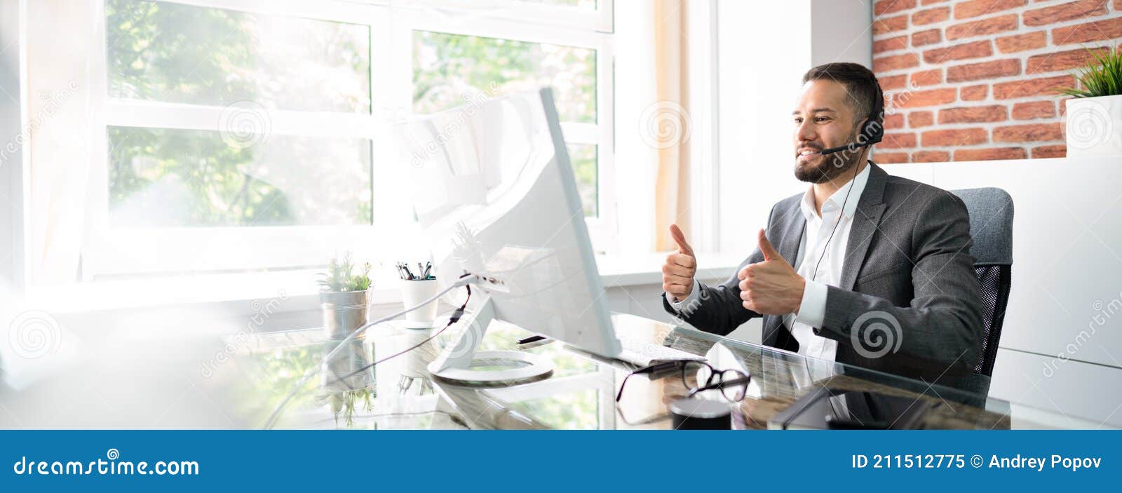 Customer Service Agent Man stock image. Image of call - 211512775