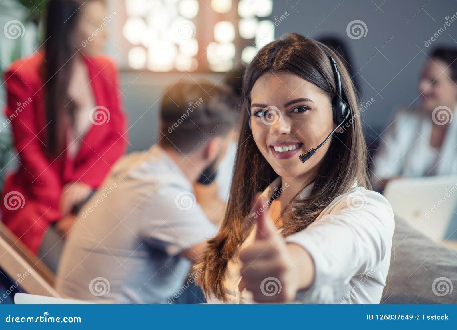 Customer Service Agent in an Startup Office with Laptop Stock Image ...