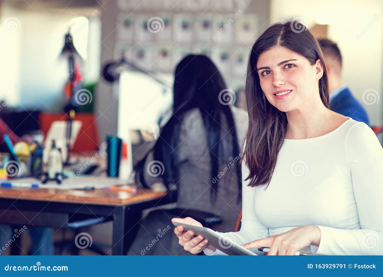 Customer Service Agent in an Startup Office with Laptop Stock Image ...