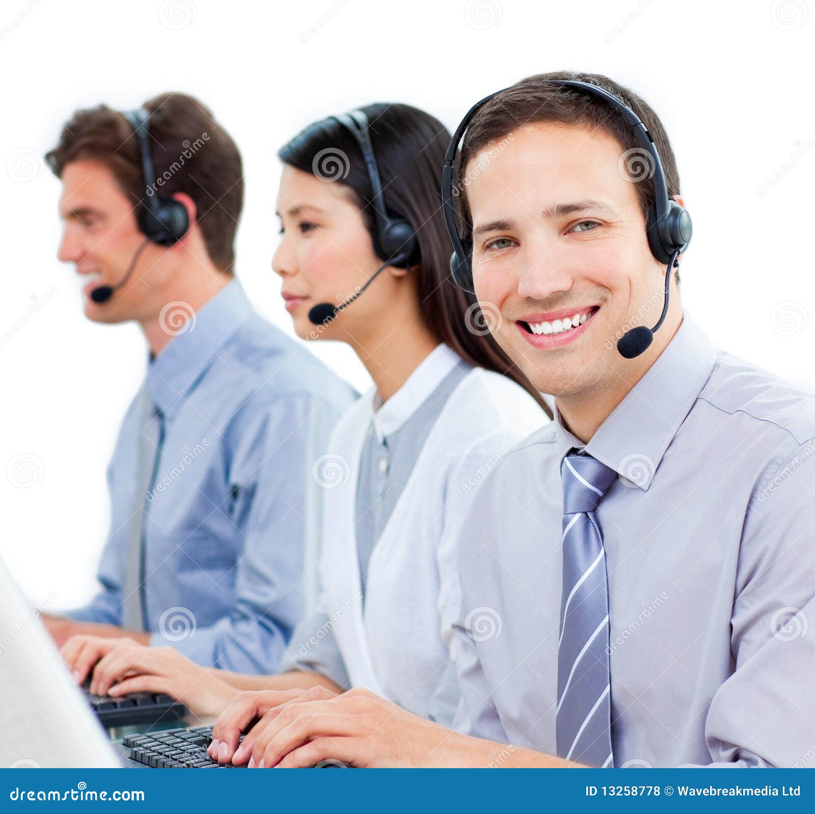 Customer Service Agents Working in a Call Center Stock Photo - Image of ...