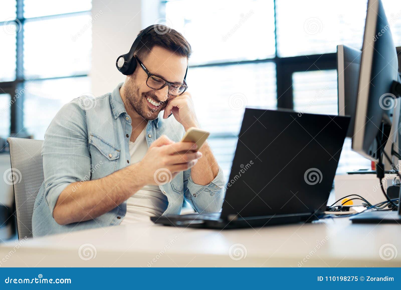 Customer Service Agents Working in Office Stock Image - Image of ...
