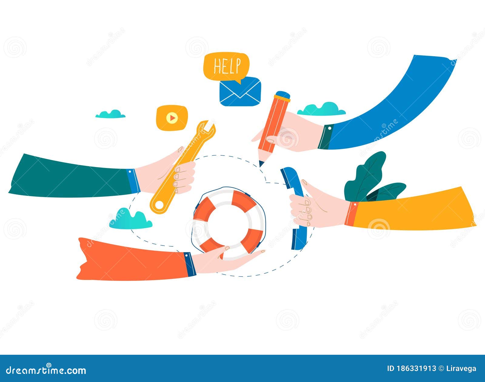 Customer Service, Customer Assistance, Call Center Flat Vector ...