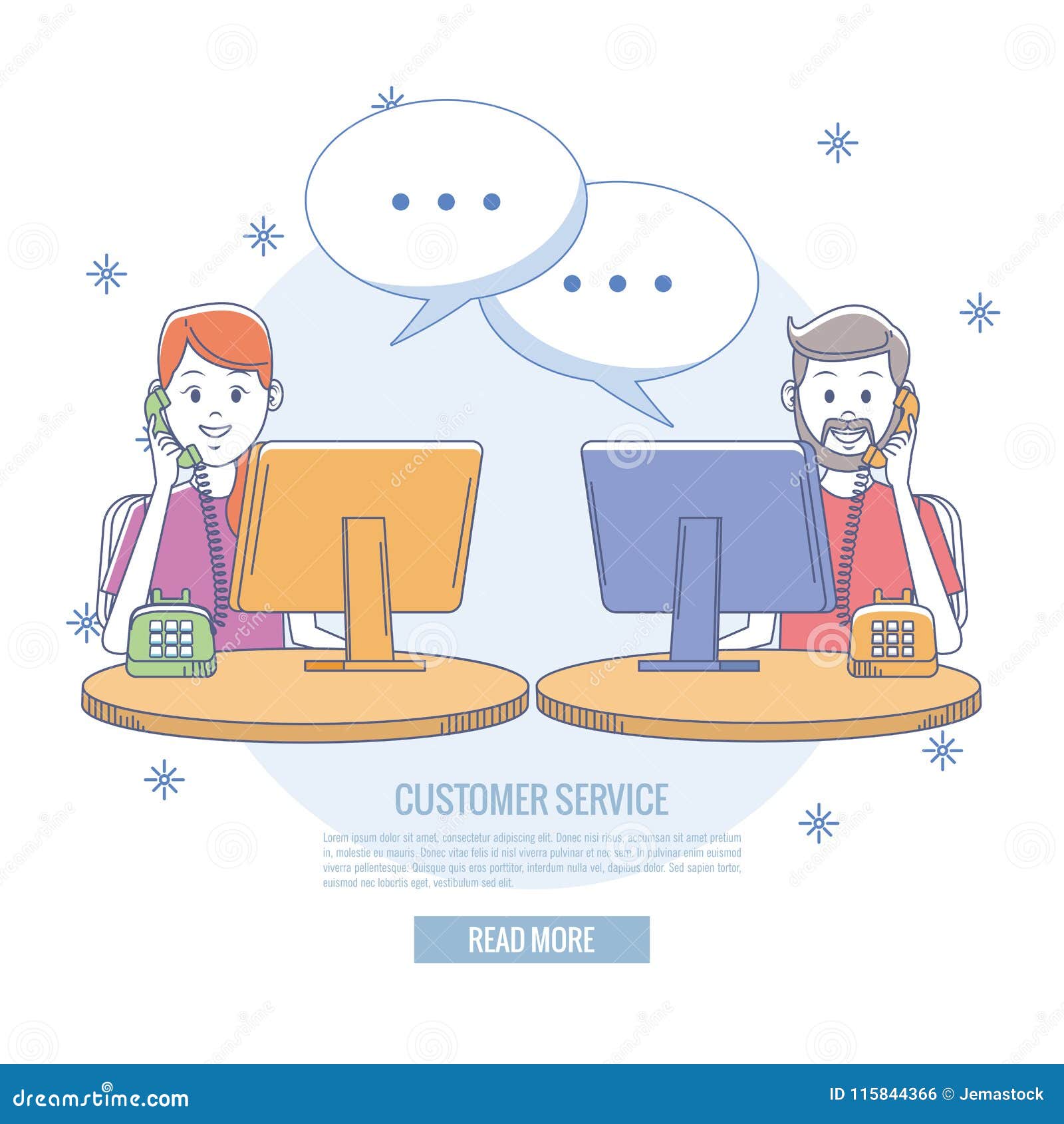 Customer service banner stock vector. Illustration of concept - 115844366