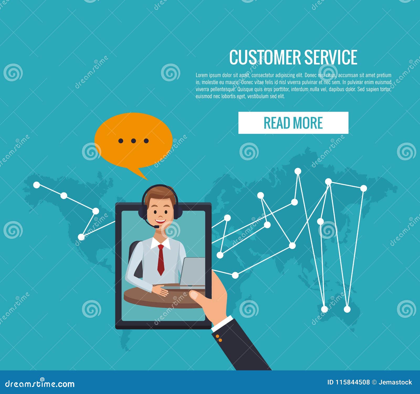 Customer service banner stock vector. Illustration of message - 115844508