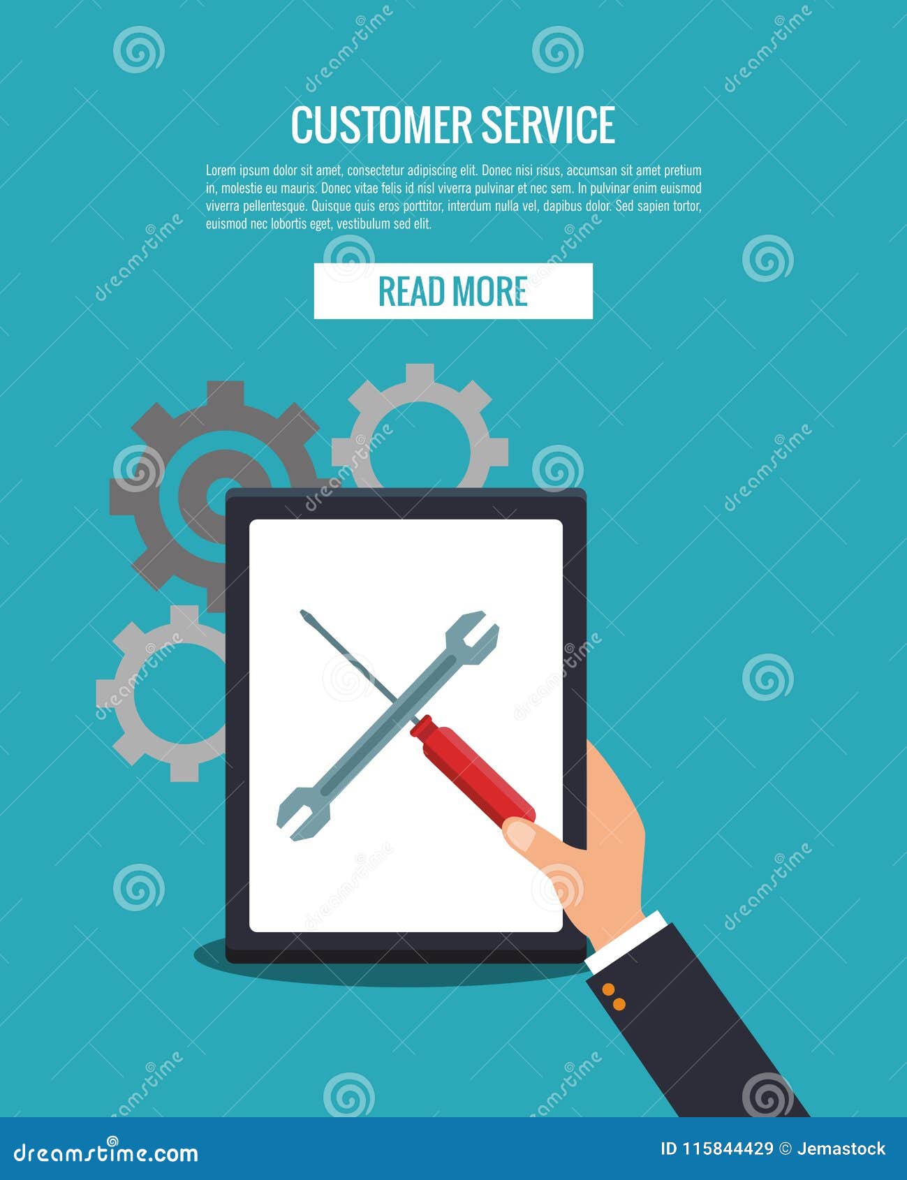 Customer service banner stock vector. Illustration of design - 115844429