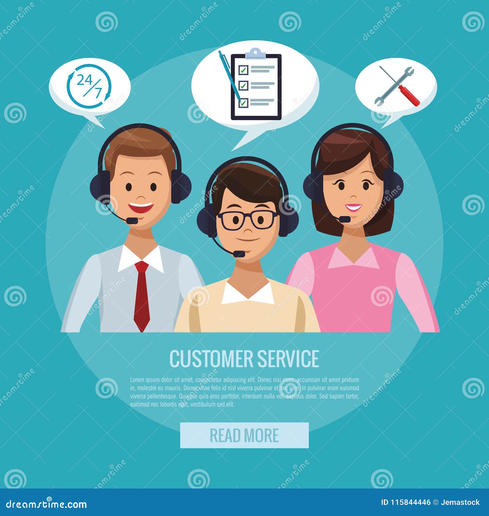 Customer service banner stock vector. Illustration of layout - 115844446