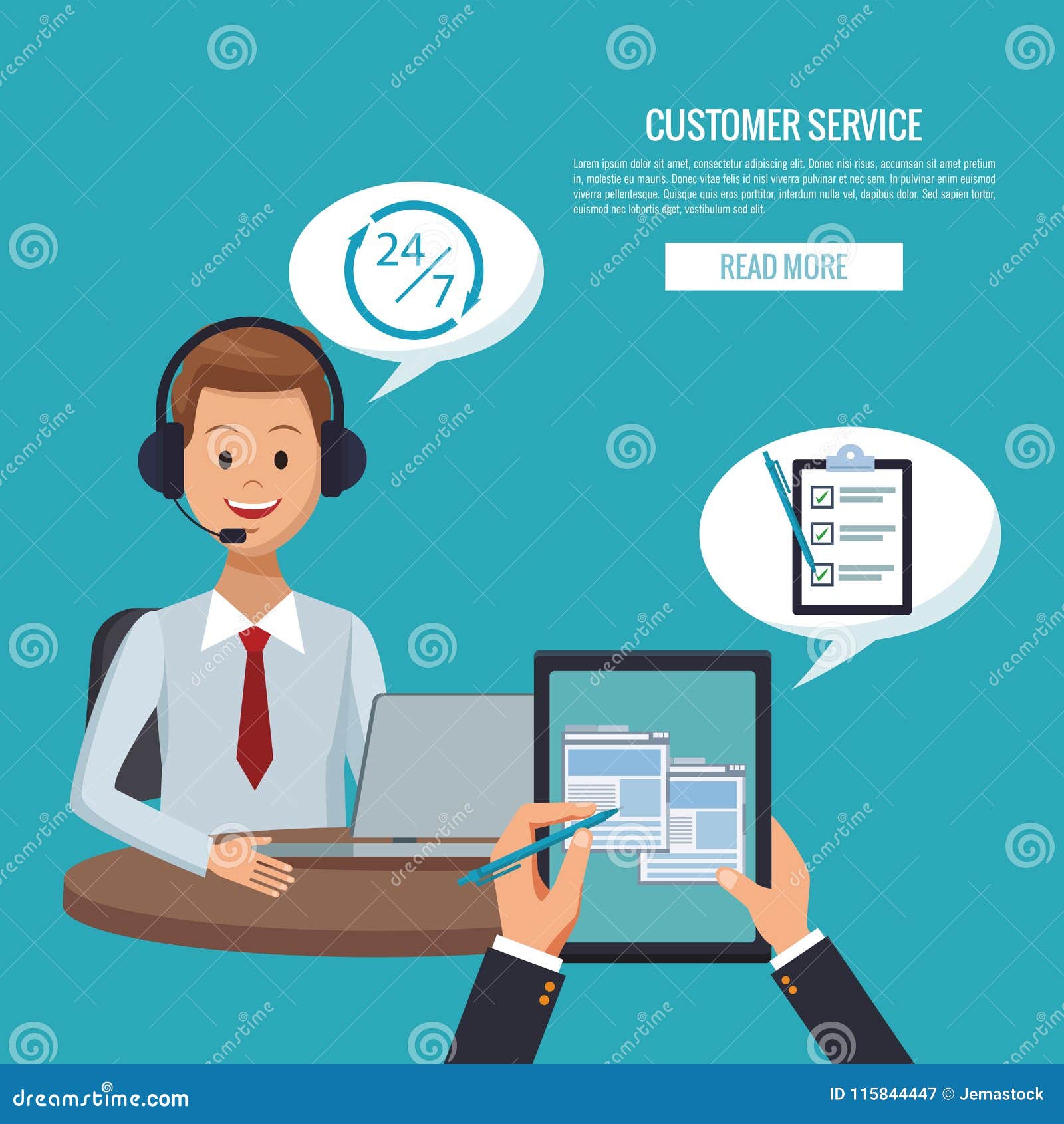 Customer service banner stock vector. Illustration of communication ...