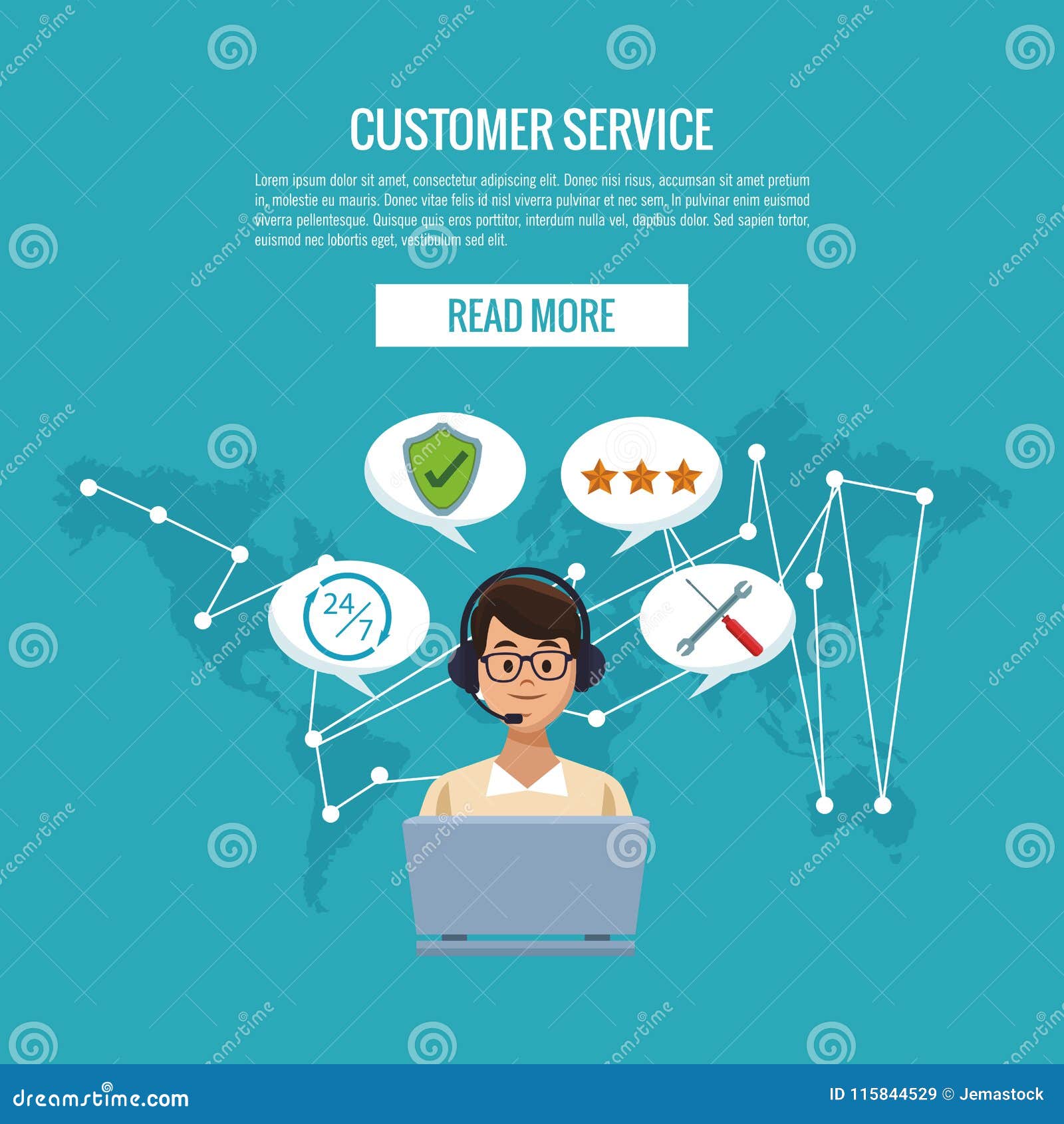Customer service banner stock vector. Illustration of infographic ...