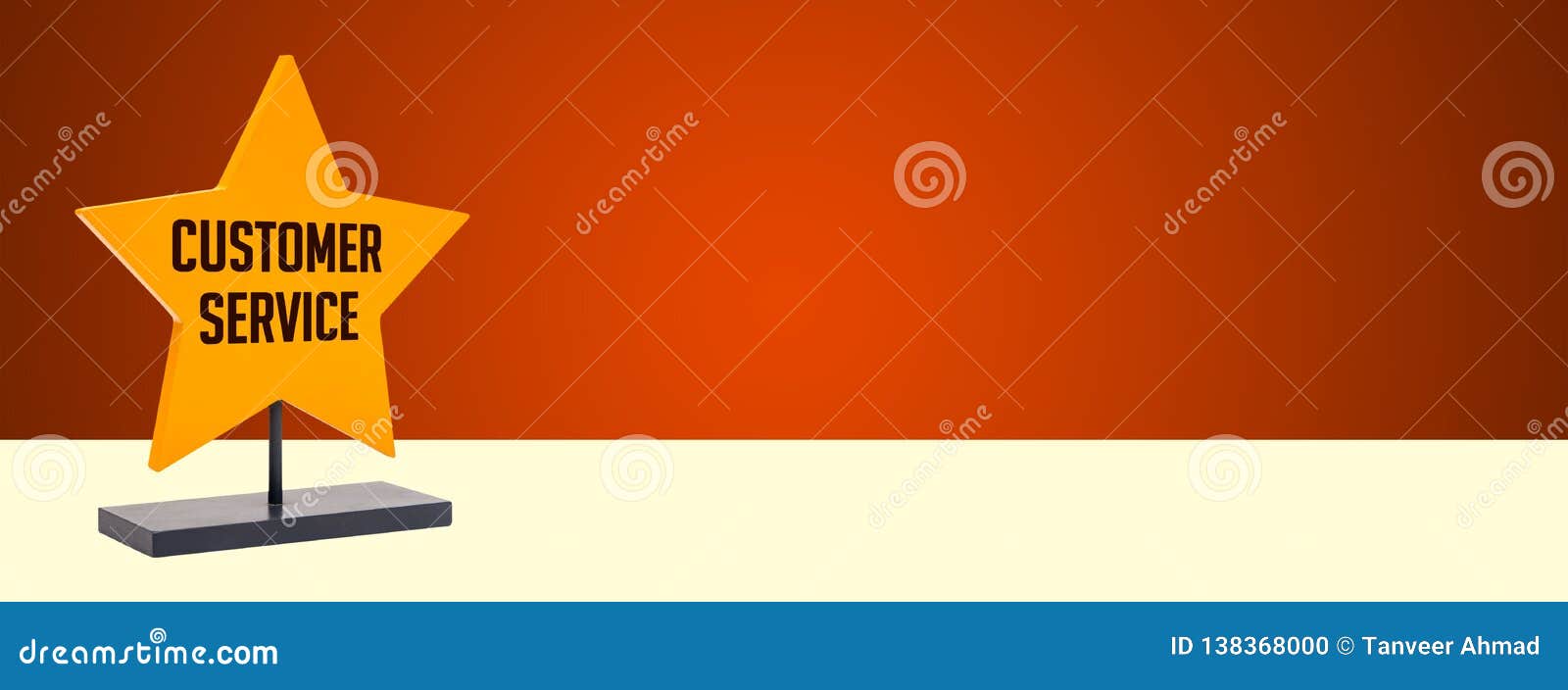 Customer Service Banner with Yellow Start Copy Space Stock Photo ...