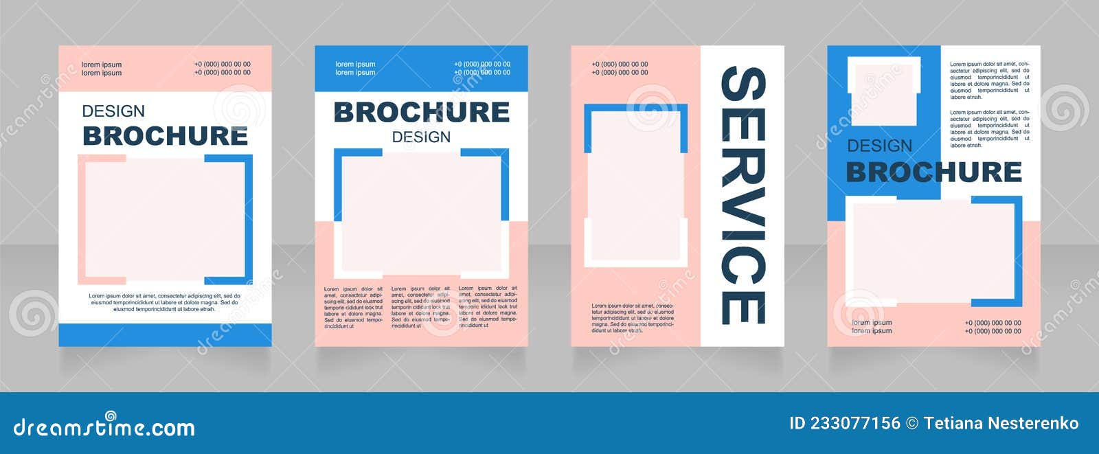 Customer Service Blank Brochure Layout Design. Client Support. Vertical ...