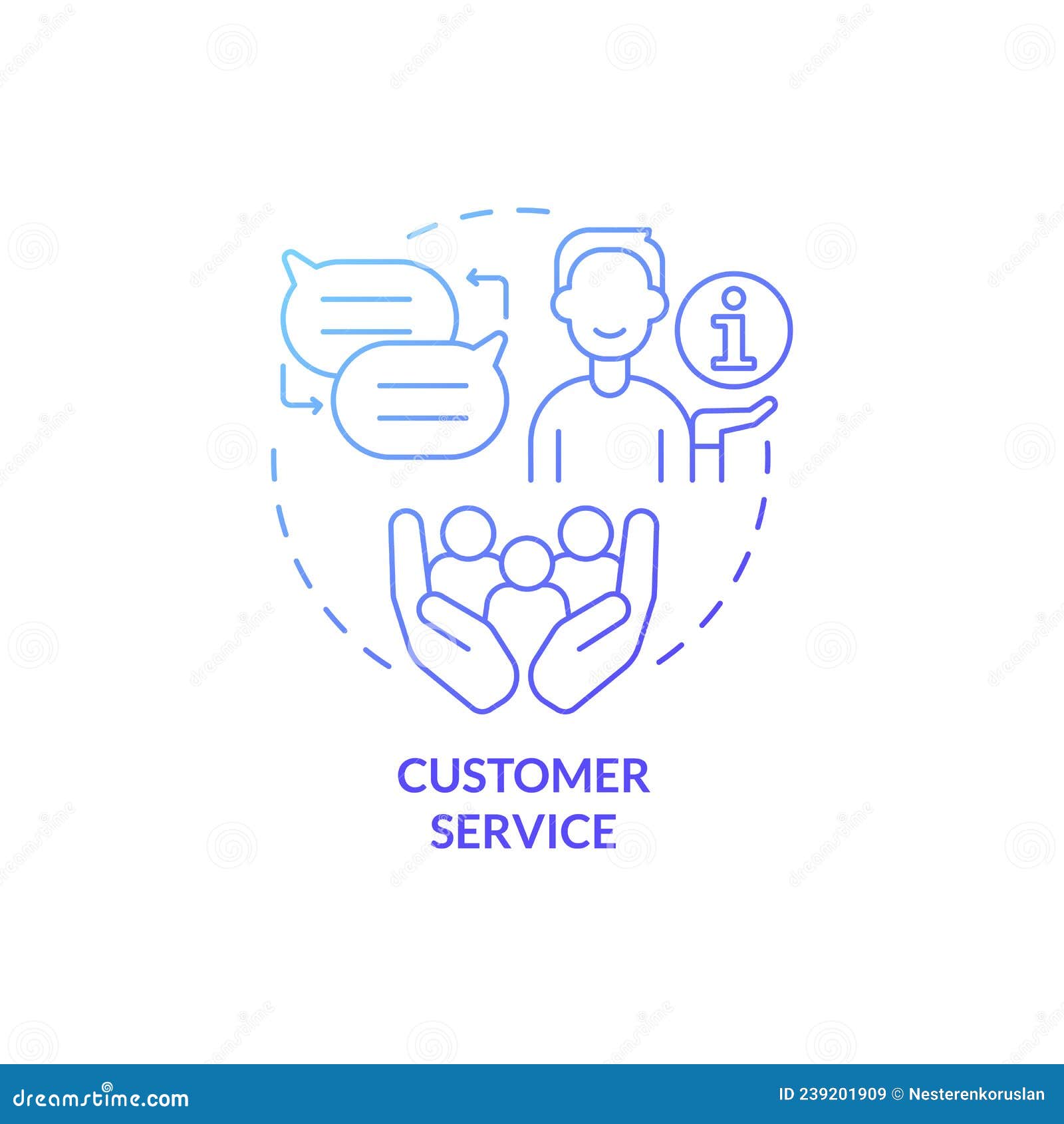 Customer Service Blue Gradient Concept Icon Stock Vector - Illustration ...