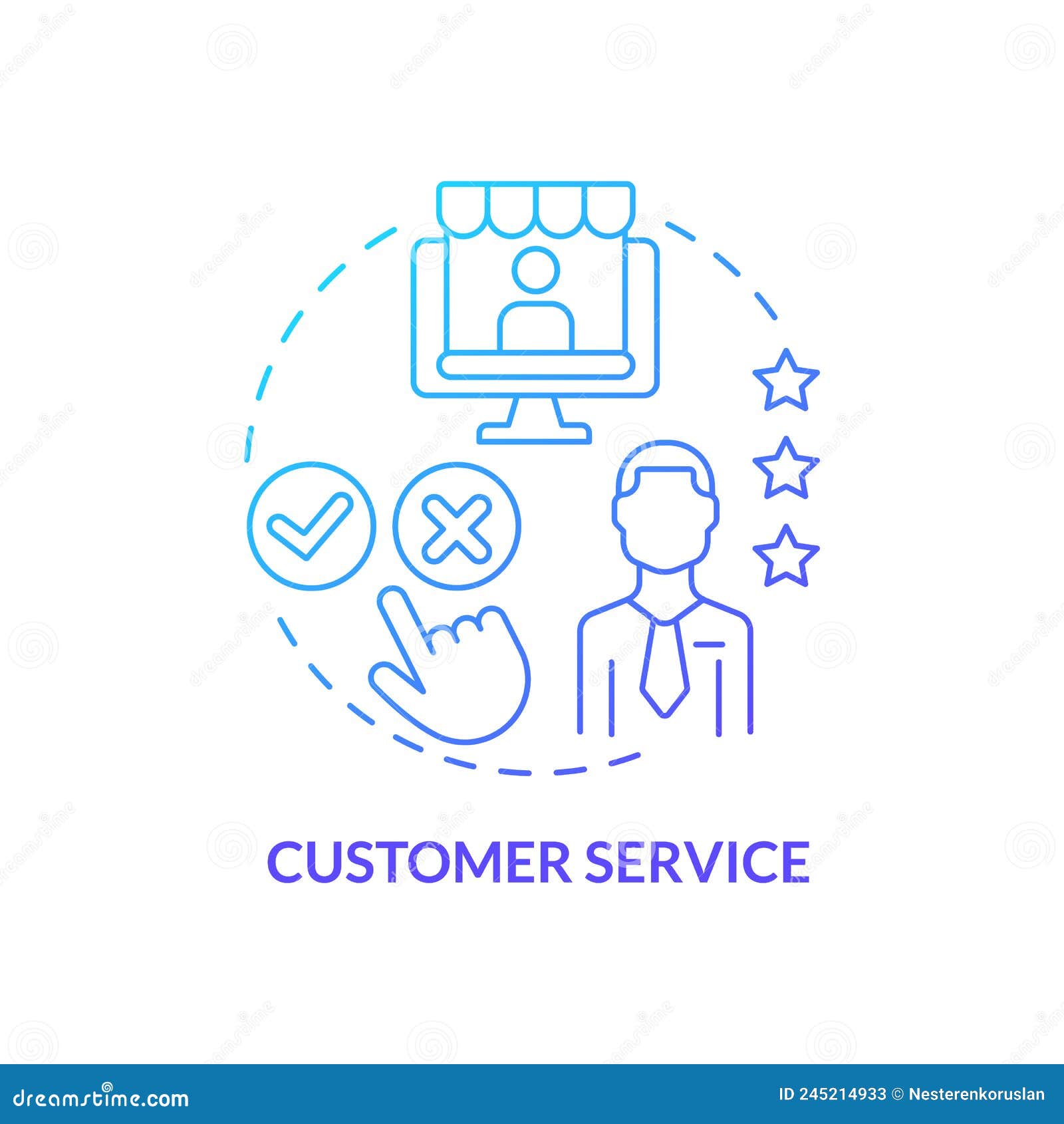 Customer Service Blue Gradient Concept Icon Stock Vector - Illustration ...
