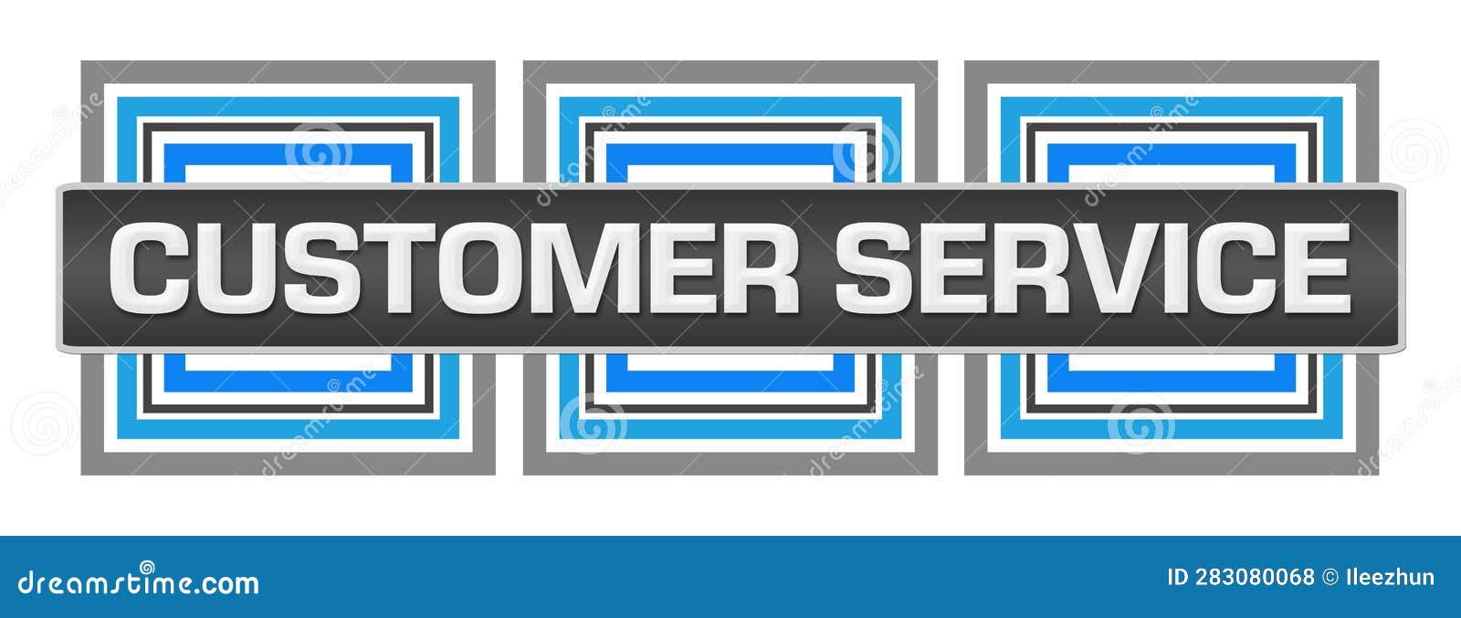 Customer Service Blue Grey Border Squares Horizontal Stock Illustration ...