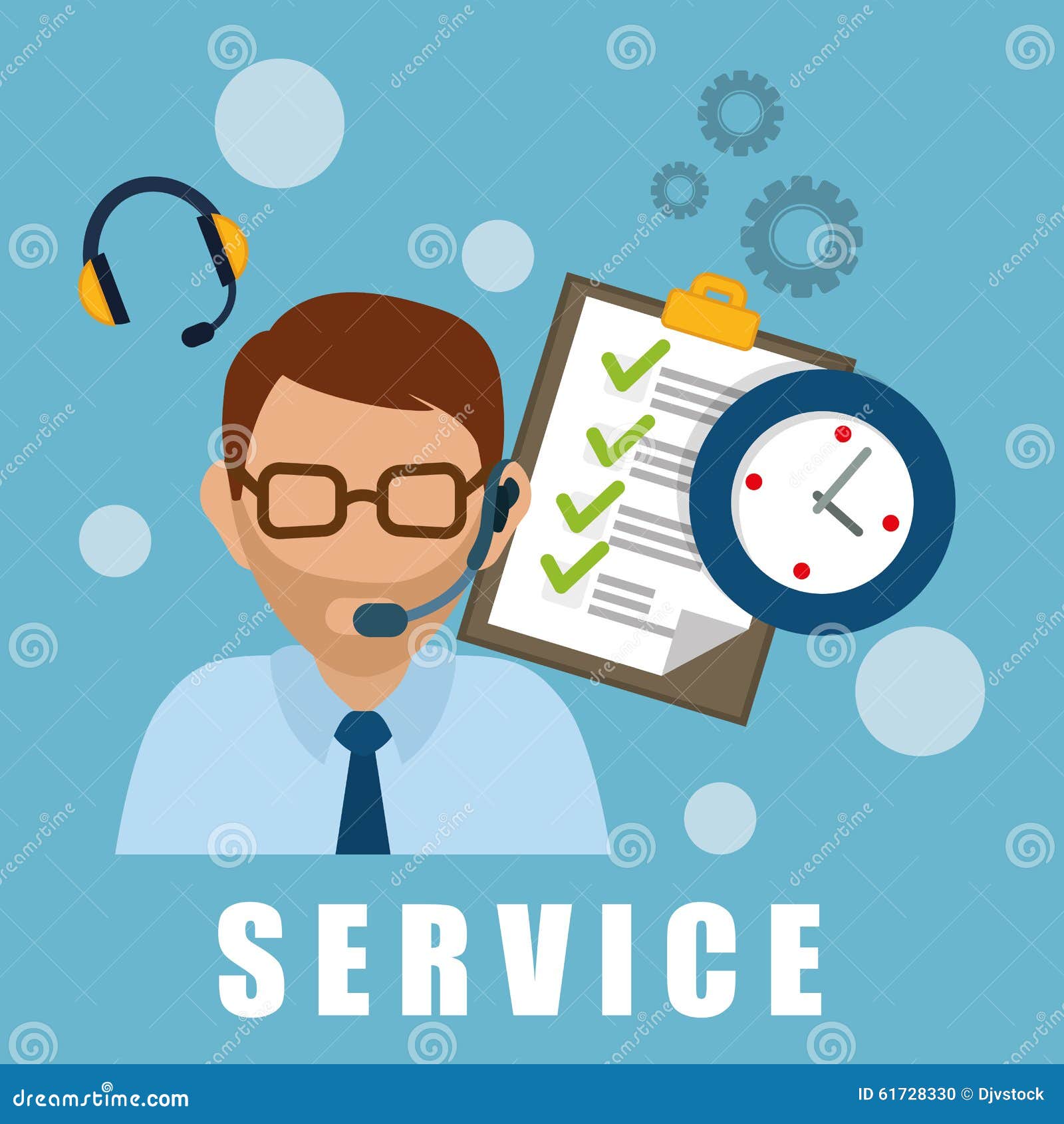 Customer Service and Call Center Stock Vector - Illustration of ...