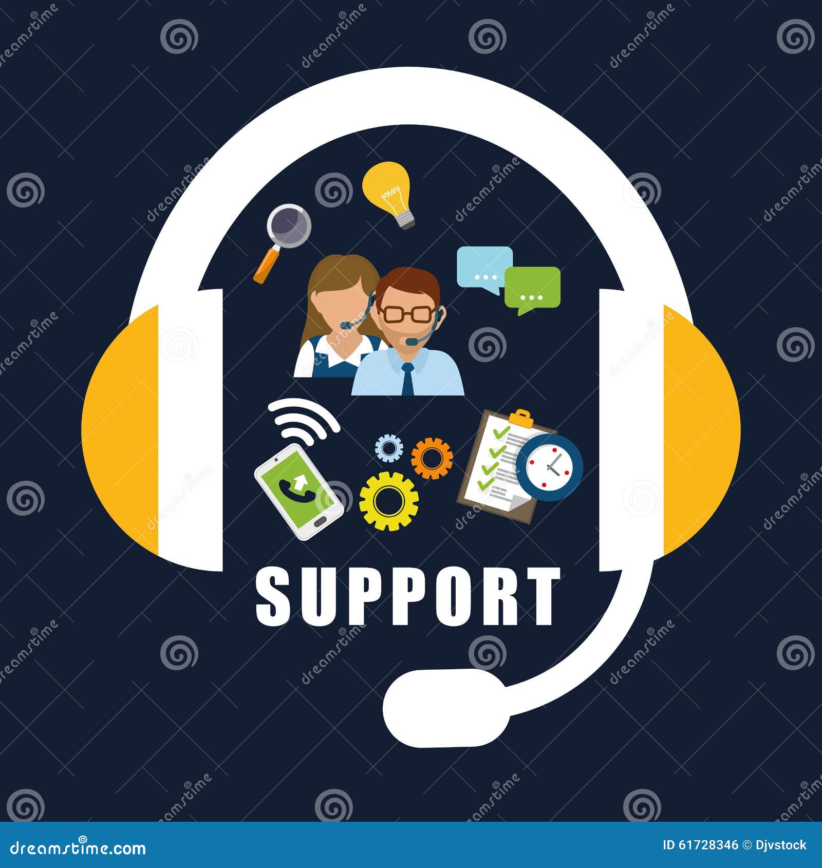 Customer Service and Call Center Stock Vector - Illustration of graphic ...