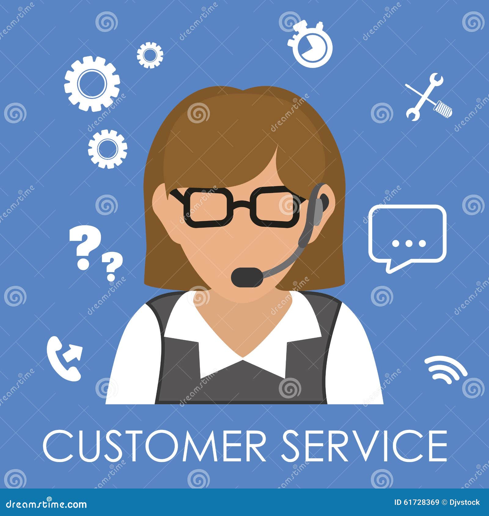Customer Service and Call Center Stock Vector - Illustration of person ...