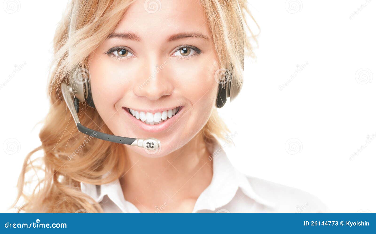 Customer Service and Call Centre Operator Woman. Stock Image - Image of ...