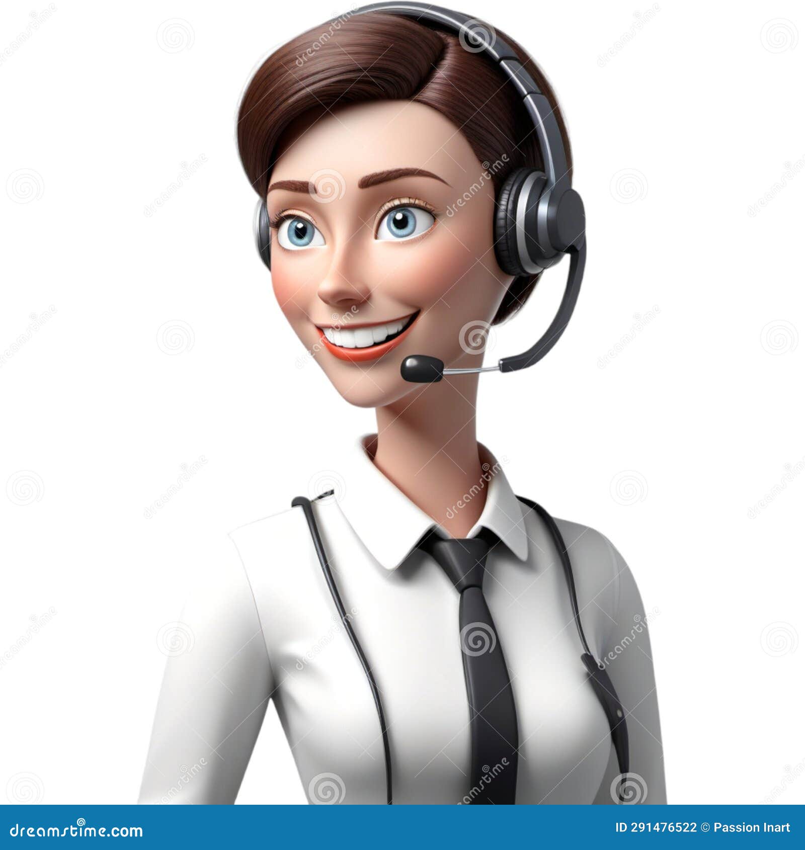 Customer Service Character Isolated on White Background Stock ...