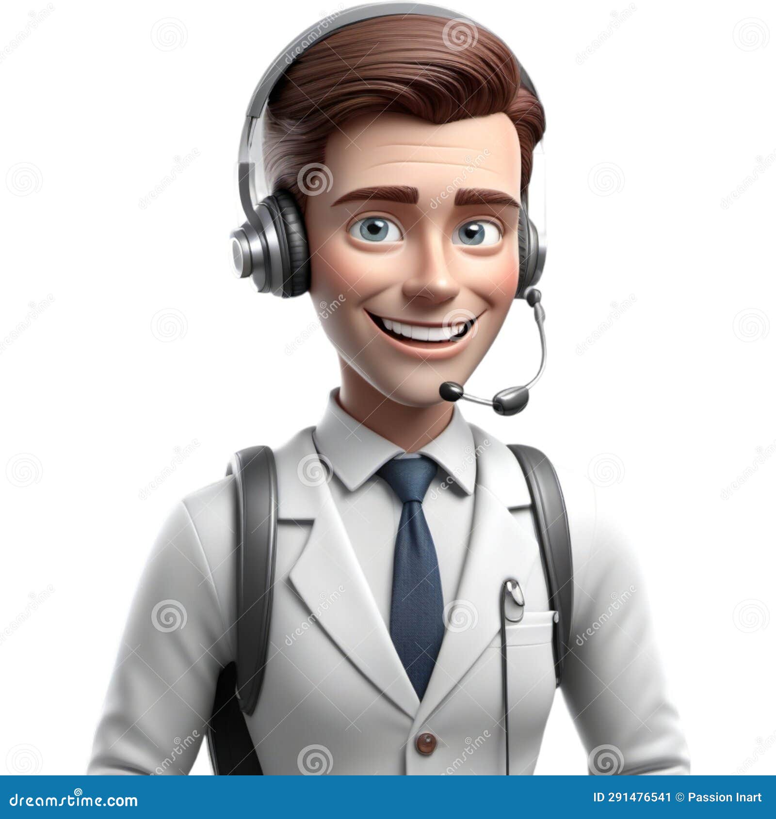 Customer Service Character Isolated on White Background Stock ...