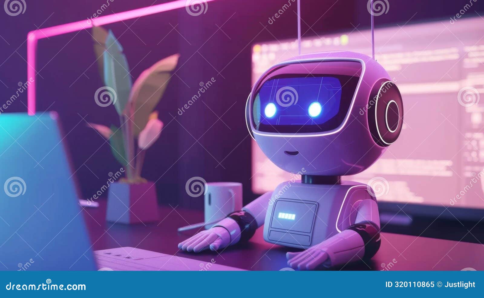 A Customer Service Chatbot with a Friendly Avatar Greets a Customer on ...