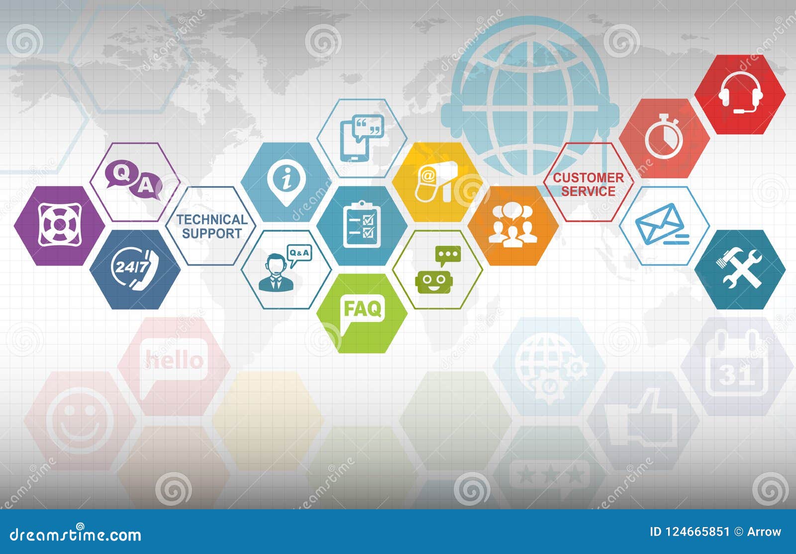 Customer Service Communication Chatbot Background Stock Illustration ...