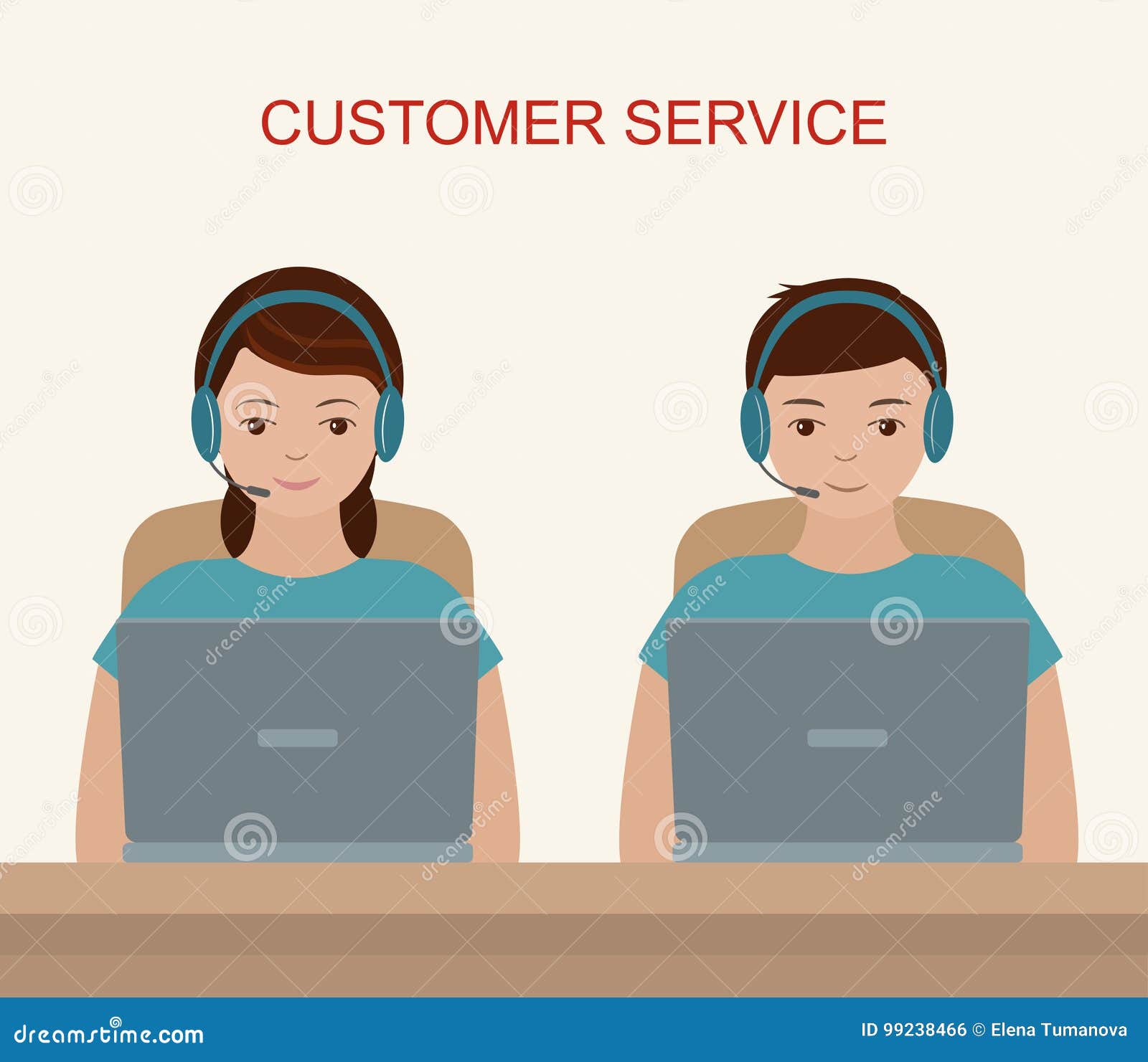Customer service concept. stock vector. Illustration of professional ...