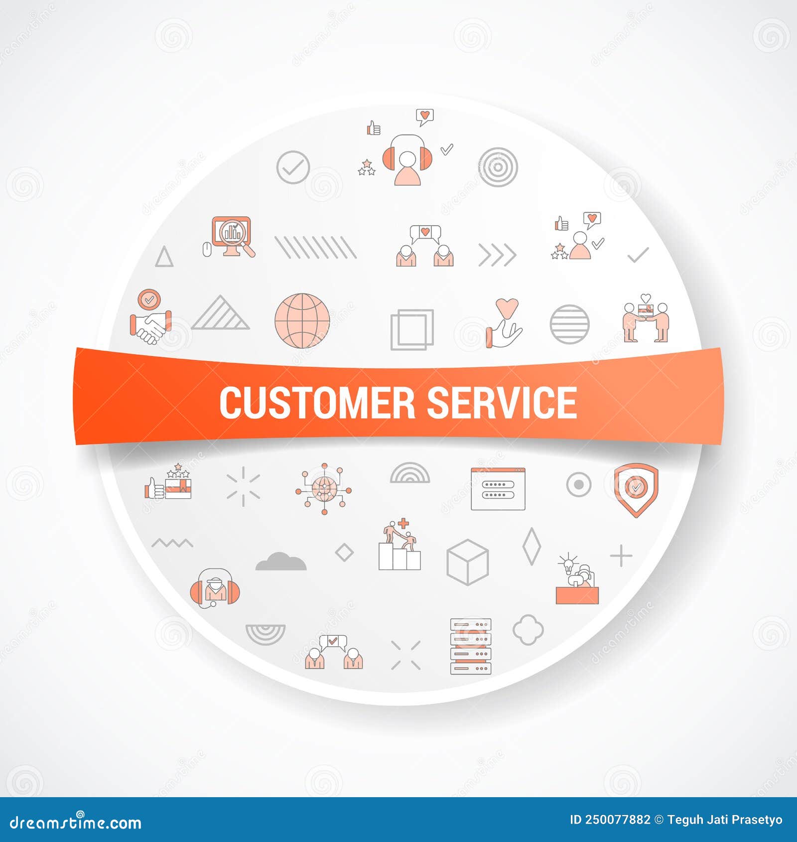 Customer Service Concept with Icon Concept with Round or Circle Shape ...
