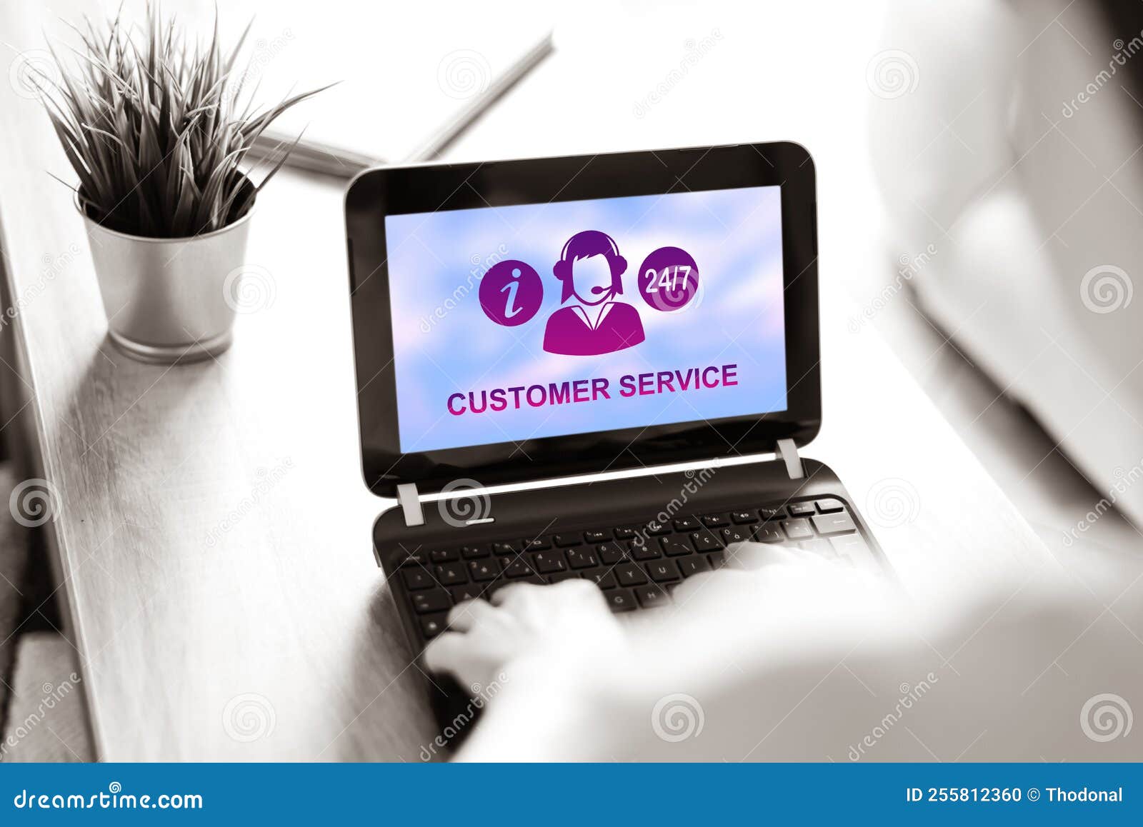 Customer Service Concept on a Laptop Screen Stock Photo - Image of ...