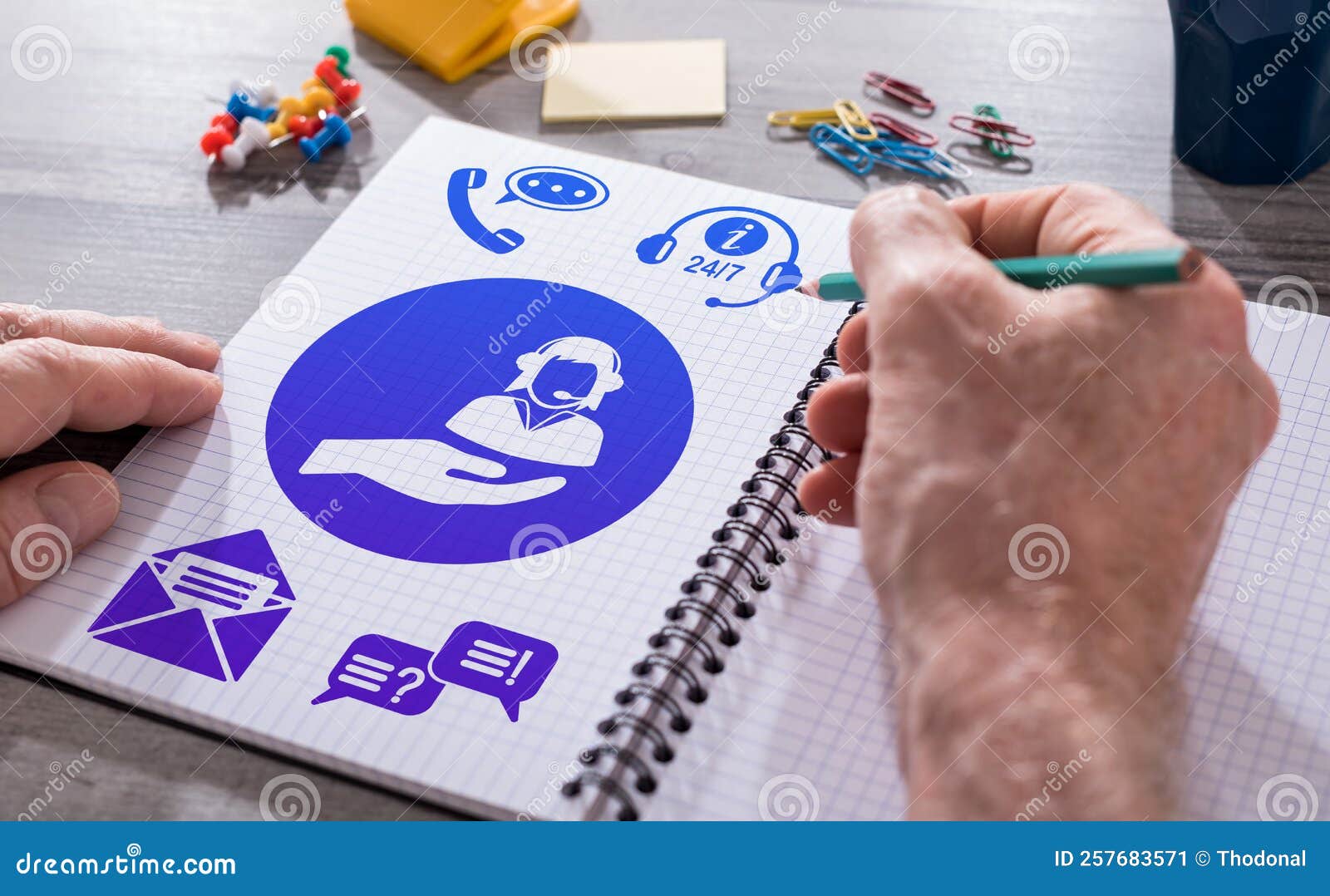 Customer Service Concept on a Notepad Stock Image - Image of ...