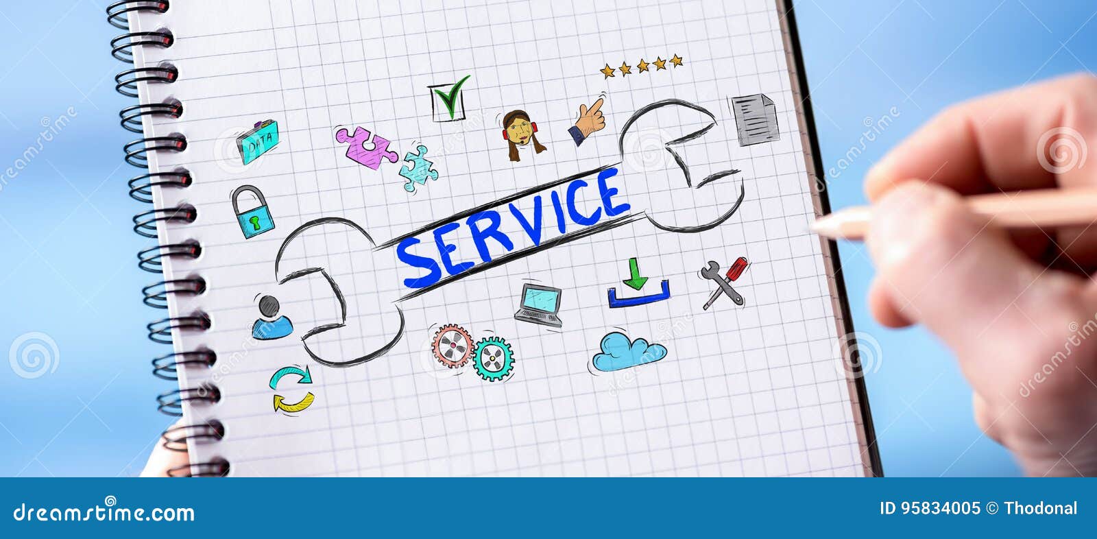 Customer Service Concept on a Notepad Stock Image - Image of client ...