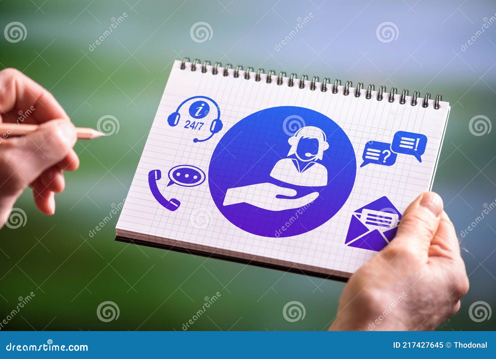 Customer Service Concept on a Notepad Stock Image - Image of center ...