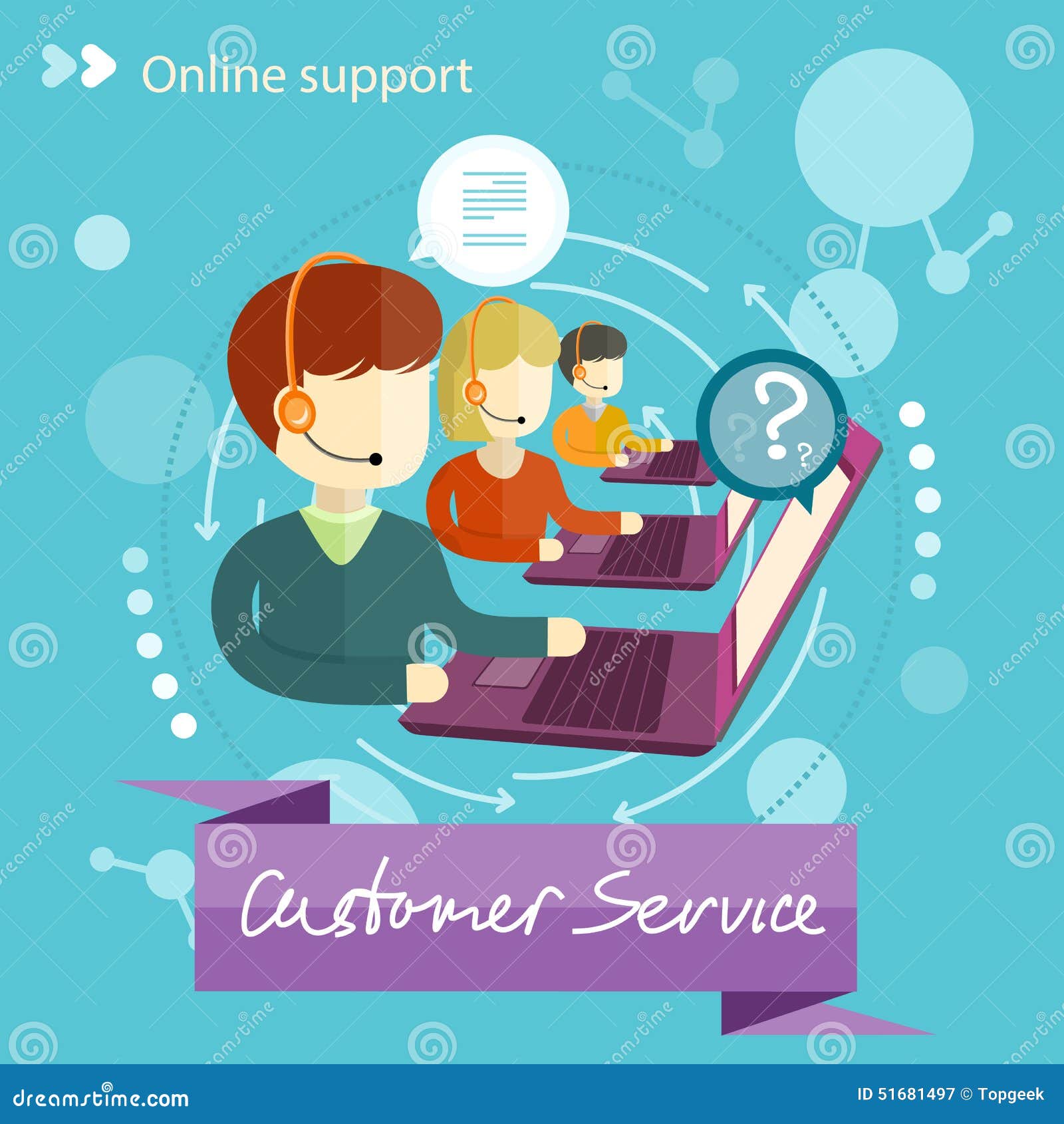 Customer service concept stock vector. Illustration of agent - 51681497