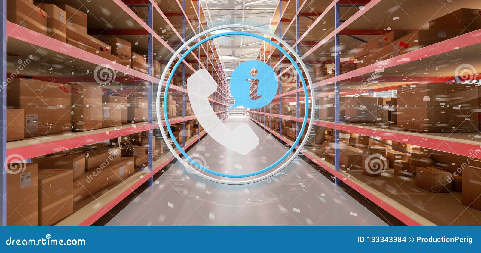 Customer Service Concept on a Warehouse Background 3d Rendering Stock ...