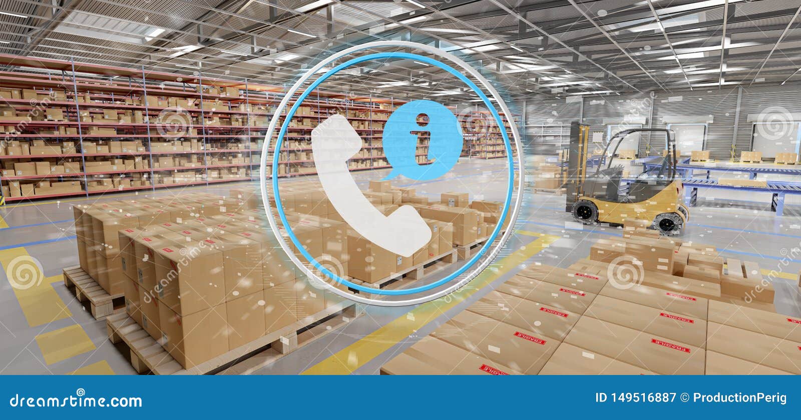 Customer Service Concept on a Warehouse Background 3d Rendering Stock ...