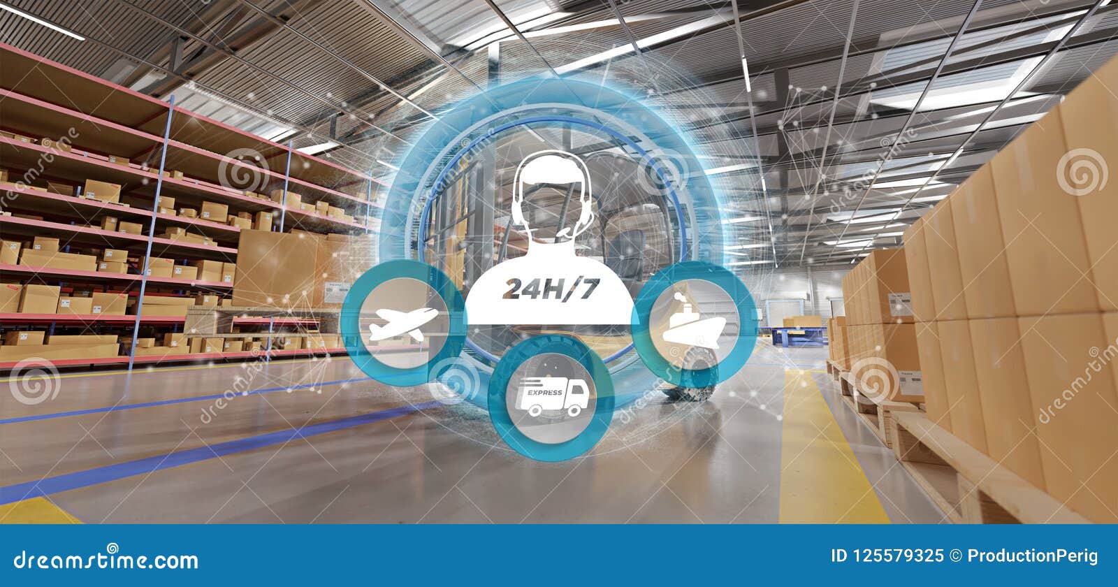 Customer Service Concept on a Warehouse Background 3d Rendering Stock ...