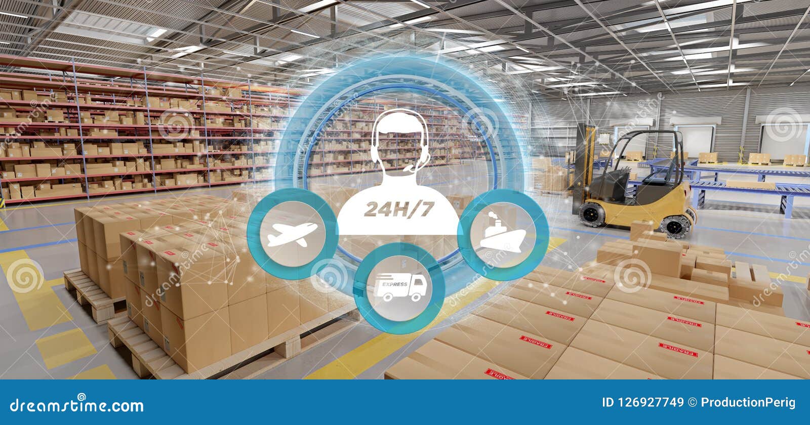 Customer Service Concept on a Warehouse Background 3d Rendering Stock ...