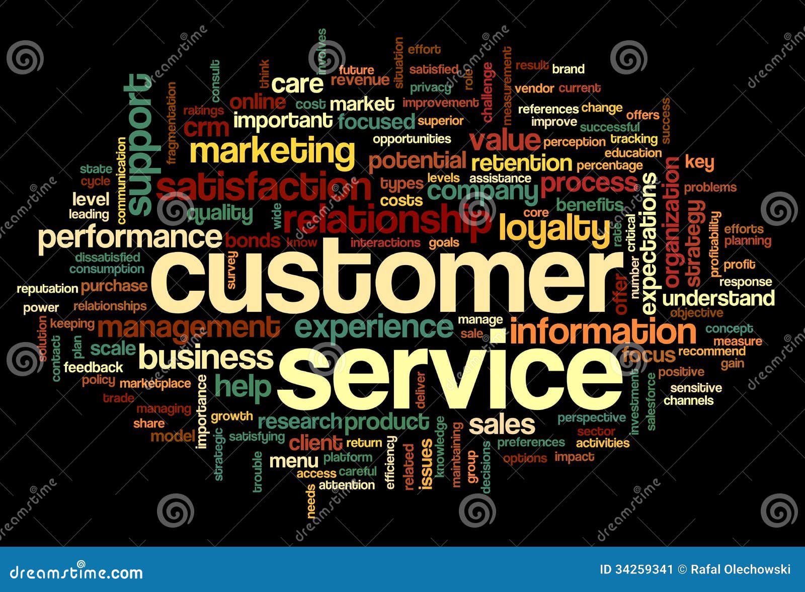 Customer Service Concept in Word Cloud Stock Illustration ...
