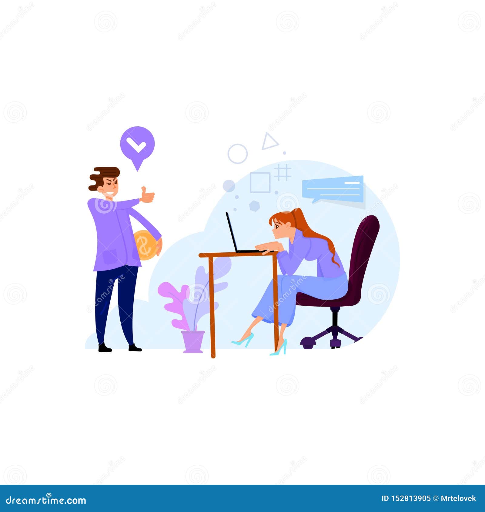 Customer Service Department Concept, Flat Style, Work with Staff Stock ...